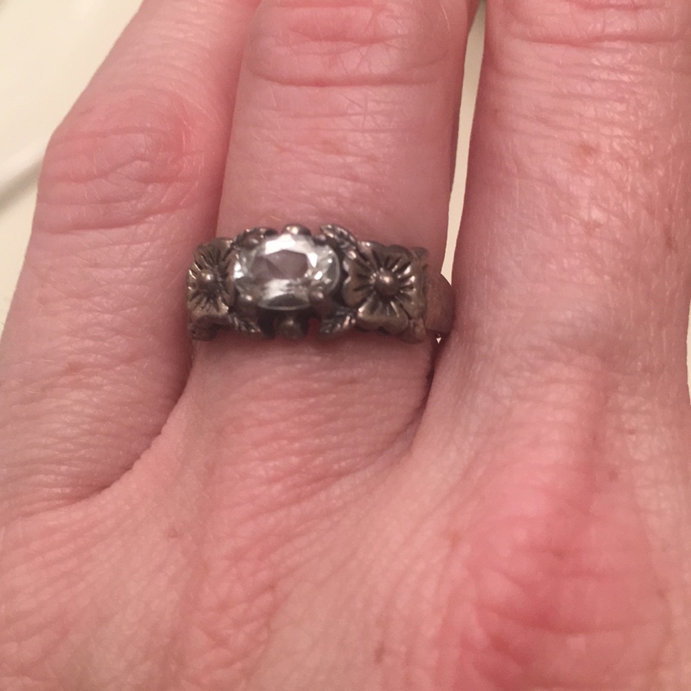 Light Clear Blue Sterling Silver Ring - Gem